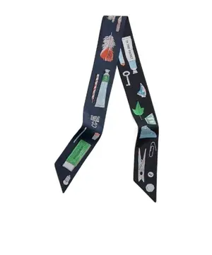 Hermès Pattern Silk Scarf - Black