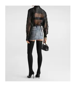 Dolce & Gabbana Denim Miniskirt With Embroidery