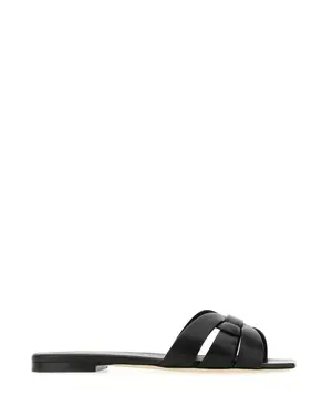Saint Laurent Flat Sandals - Black