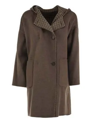 Max Mara Balta Reversible Hooded Coat - Brown