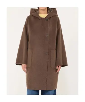 Max Mara Balta Reversible Hooded Coat - Brown
