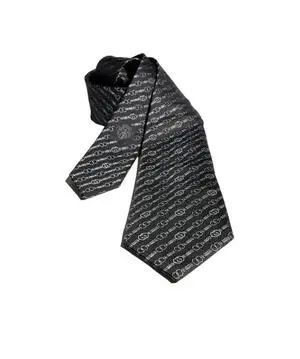 Gucci Interlocking G Belt Motif Tie - Black