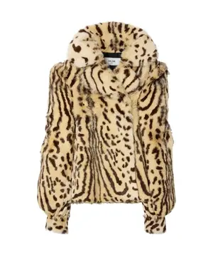 Celine Cheetah Jacket In Shearling - Ebony