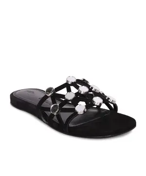 Attico Jewel Embellished Flat Sandals