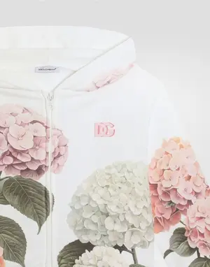 Dolce & Gabbana Hydrangea-print Hooded Sweatshirt With Patch