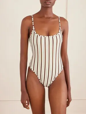 HAIGHT. Pipping Thidu Striped Swimsuit