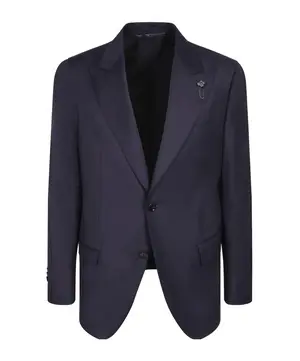 LARDINI Micro-textured Peaked-lapel Suit