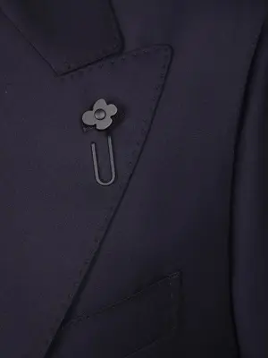 LARDINI Micro-textured Peaked-lapel Suit