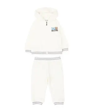 Moschino Two-piece Set: Long-sleeve Hooded Sweatshirt And Sweatpants - Ivory