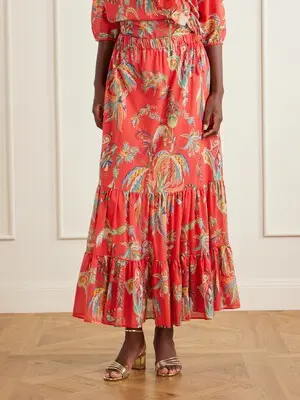 Etro Tiered Printed Cotton Maxi Skirt
