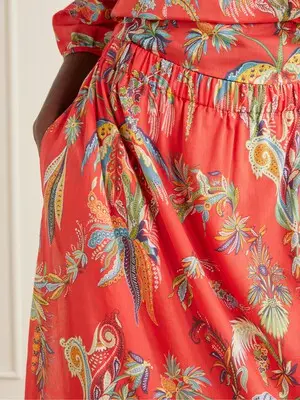 Etro Tiered Printed Cotton Maxi Skirt