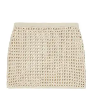 HAIGHT. Sheila Open-knit Cotton-blend Mini Skirt - No