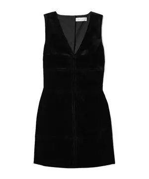 Proenza Schouler Paneled Velvet Mini Dress - Black
