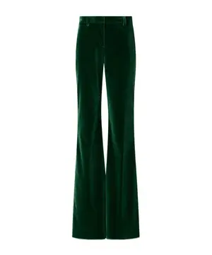 Etro Stretch-cotton Velvet Flared Pants - Black