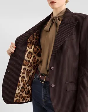 Dolce & Gabbana Linda Single-breasted Jacket In Pinstripe Wool