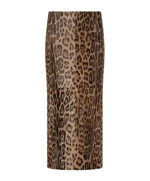 Stouls Calf Hair Midi Skirt - Brown