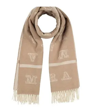 Max Mara Logo-printed Cashmere Scarf - Beige