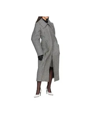 JEAN PAUL GAULTIER Gingham Wool-blend Long Coat