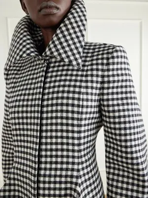 JEAN PAUL GAULTIER Gingham Wool-blend Long Coat