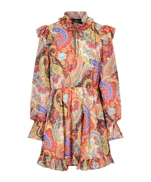 Etro Ruffled Paisley-print Chiffon Mini Dress - No