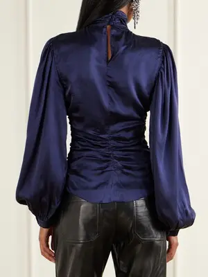 Isabel Marant Étoile Ruched Silk-satin Blouse