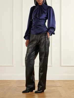 Isabel Marant Étoile Ruched Silk-satin Blouse - No