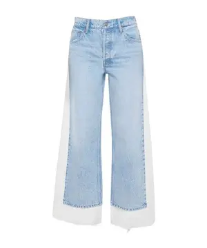 MOTHER The Nachio Double Dip Wide-leg Jeans - Blue