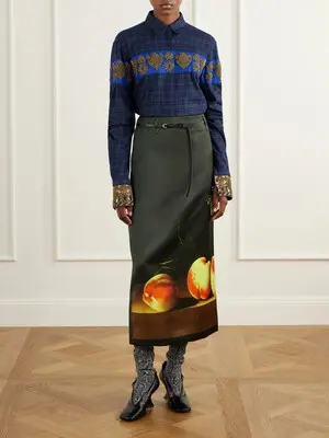 Dries Van Noten Long Printed Skirt