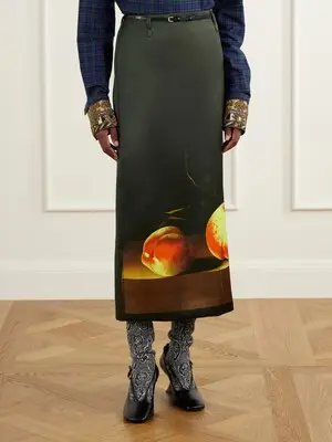 Dries Van Noten Long Printed Skirt