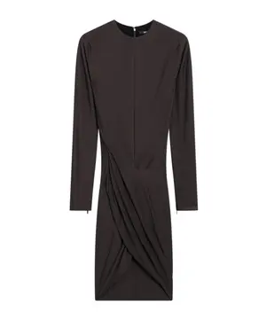 Jacquemus Draped Long-sleeve Mini Dress - Black