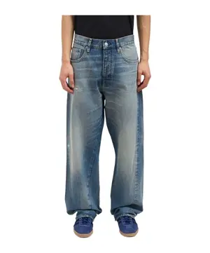 SUNFLOWER Wide Twist Cotton Jeans - Blue