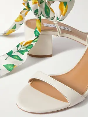 AQUAZZURA Printed Ribbon Sandals