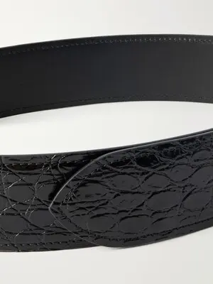 Khaite Theo Croc-effect Leather Belt - No