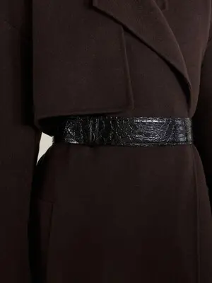 Khaite Theo Croc-effect Leather Belt - No