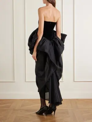 Khaite Draped Silk-organza Midi Dress