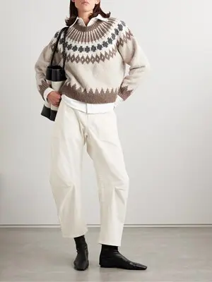 NILI LOTAN Shon Cotton-blend Twill Barrel-leg Pants - No
