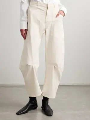 NILI LOTAN Shon Cotton-blend Twill Barrel-leg Pants - No