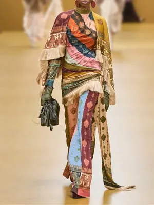 Zimmermann Printed Tie-detailed Fringe-trimmed Silk-satin Mini Dress