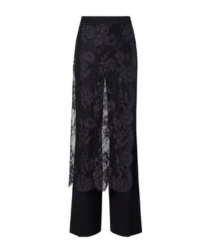 Zimmermann Lace-trimmed Stretch-linen Straight-leg Pants - No