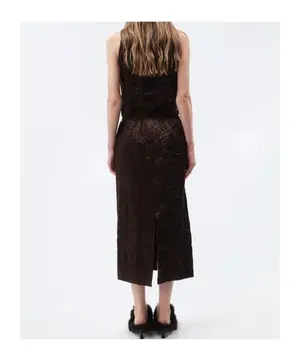 Carven Pull-on Skirt In Crushed Satin