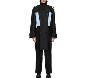 Comme Des Garçons Double-breasted Trench Coat - Black