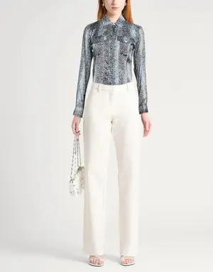 GANNI Snake-print Long-sleeve Shirt