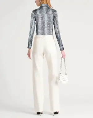 GANNI Snake-print Long-sleeve Shirt