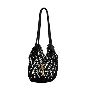 Saint Laurent Small-sized Perforated Bucket Bag - Black