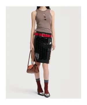 Marni Poplin Skirt With Disco Sequins