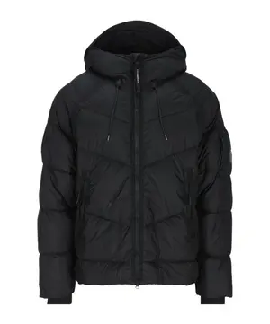 C.P. COMPANY Quilted Hooded Padded Jacket - Black