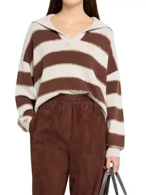 Brunello Cucinelli Striped Cropped Jumper
