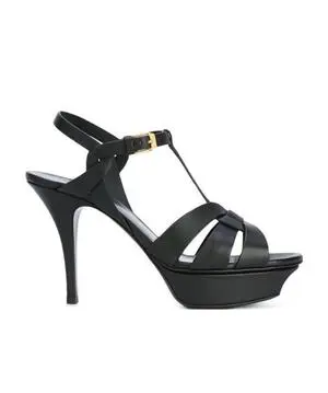 Saint Laurent Logo Sandals - Black