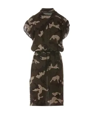 Celine Shirt Dress In Silk Georgette