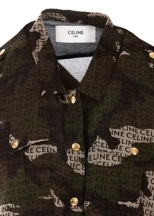 Celine Shirt Dress In Silk Georgette